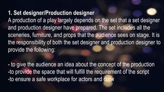 Who is a Stage Manager? | PPT