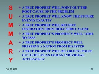Who Is A True Prophet | PPT