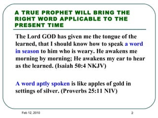 Who Is A True Prophet | PPT