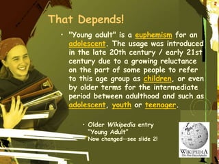 Who or What is a Young Adult | PPTX