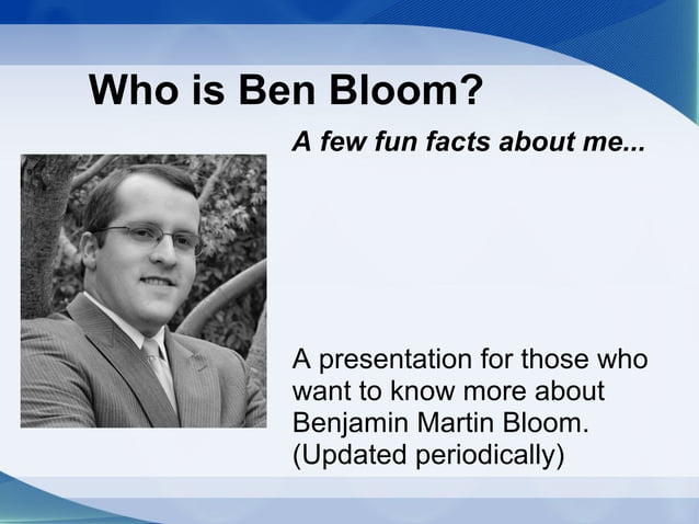 Who is Ben Bloom | PPT | Financial Planning | Personal Finance
