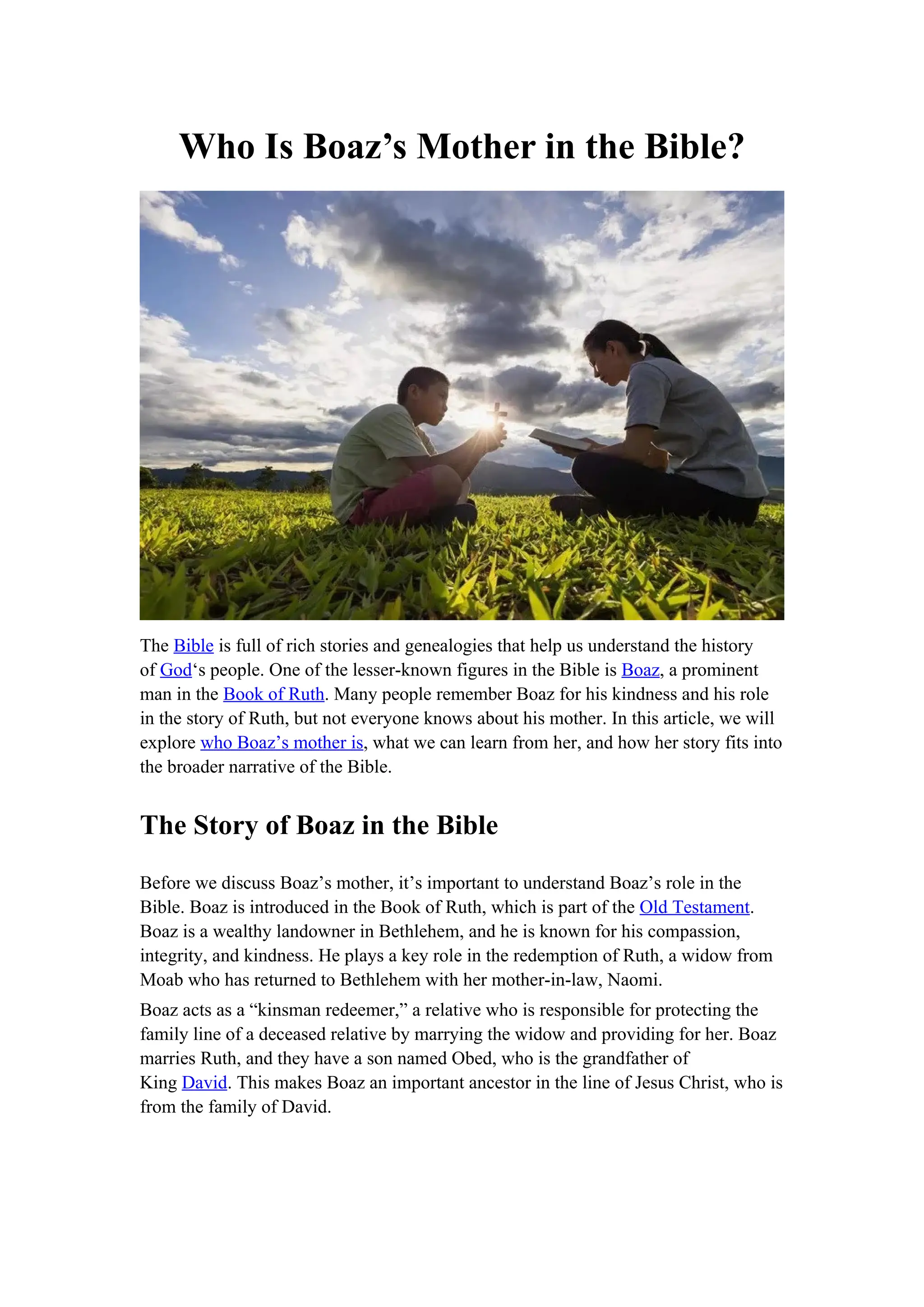 Who Is Boaz’s Mother in the Bible .docx