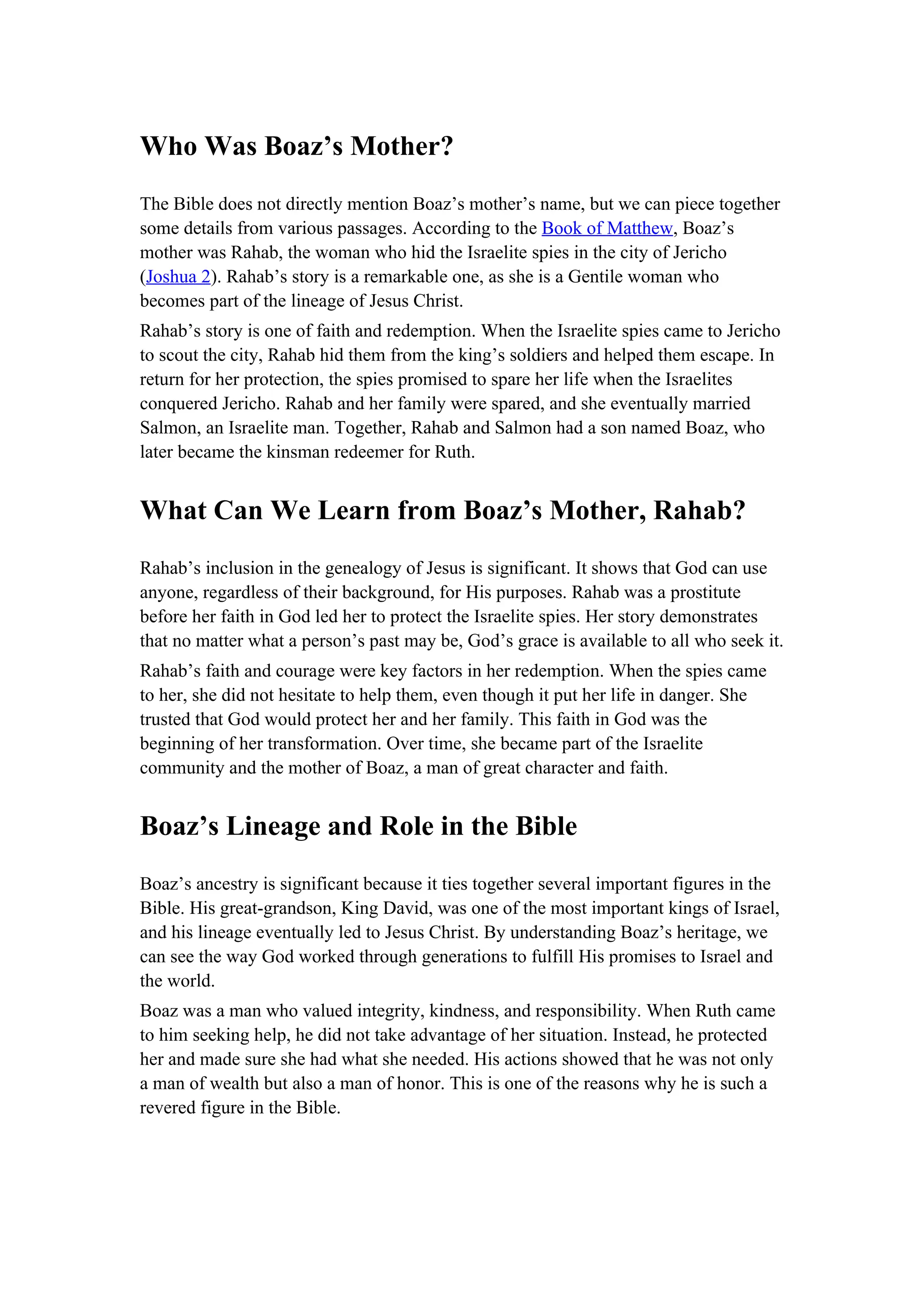 Who Is Boaz’s Mother in the Bible .docx
