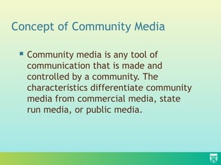 Who is community in community media | PPTX | Technology & Computing