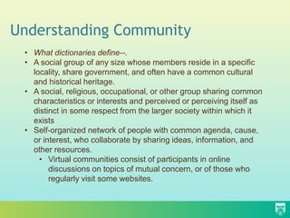 Who is community in community media | PPTX | Technology & Computing