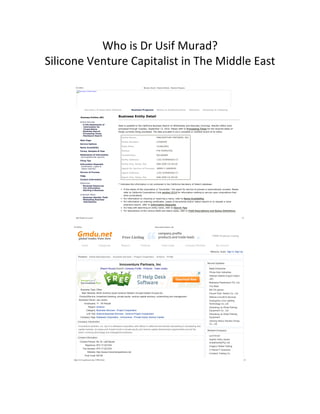 Who is Dr Usif Murad Silicon Valley Venture Capitalist? | PDF