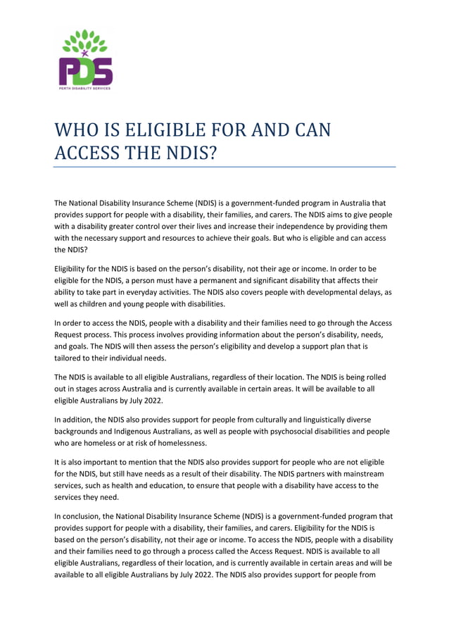 WHO IS ELIGIBLE FOR AND CAN ACCESS THE NDIS.pdf