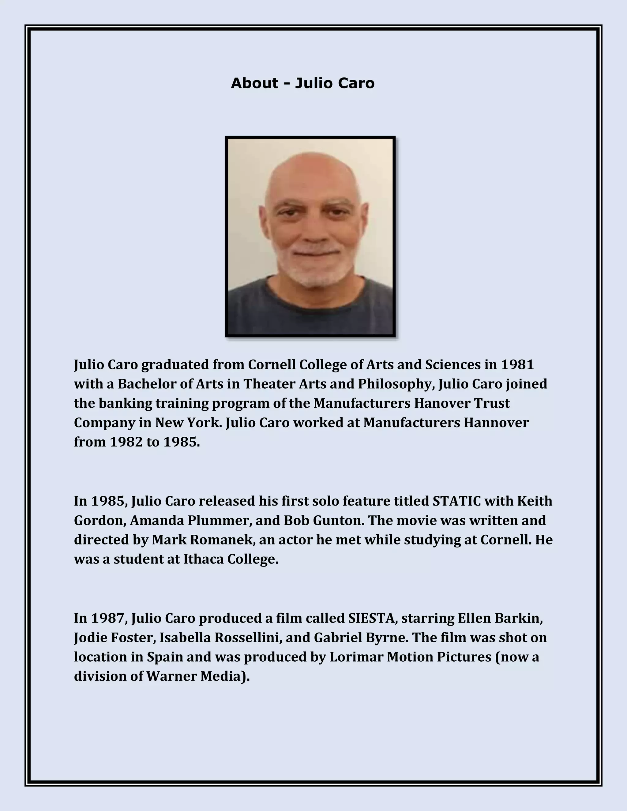 Who is Julio Caro A Comprehensive Introduction to His Life and Work.docx