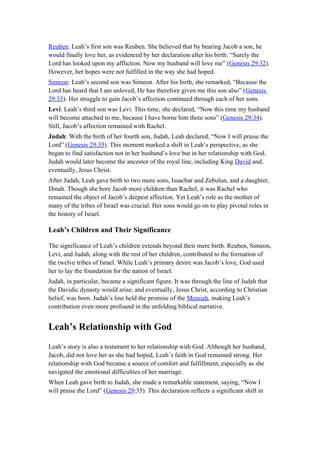 Who is Leah in the Bible,Leah, one of the prominent figures in the ...