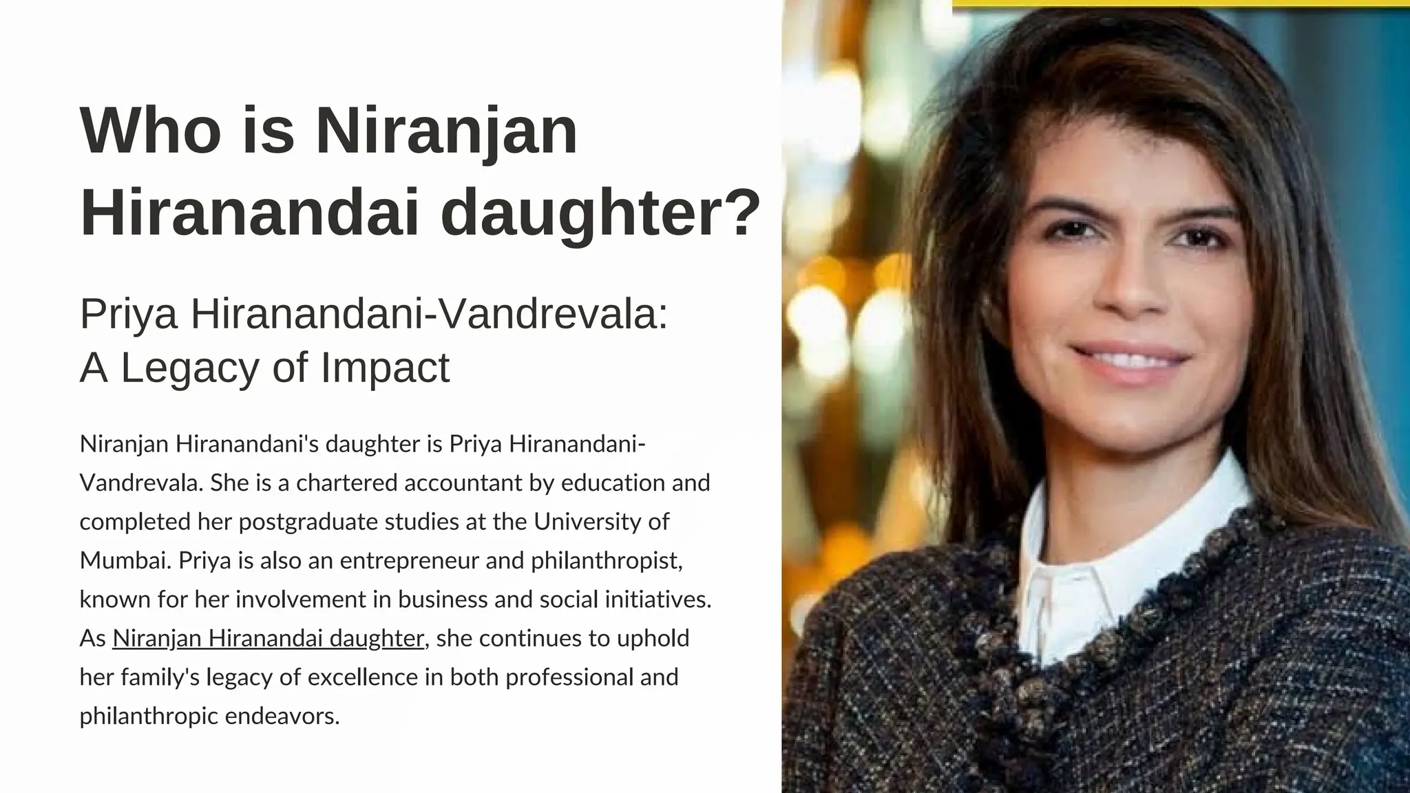 Who is Dr. Niranjan Hiranandani daughter? | PDF