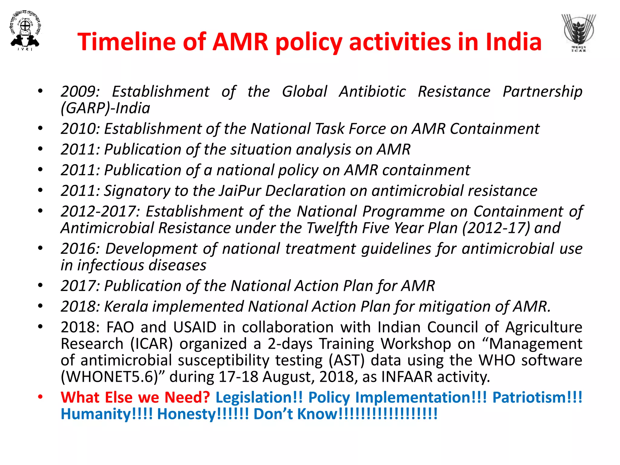 Who is responsible for emergence and spread of AMR? How ?o handle it ...