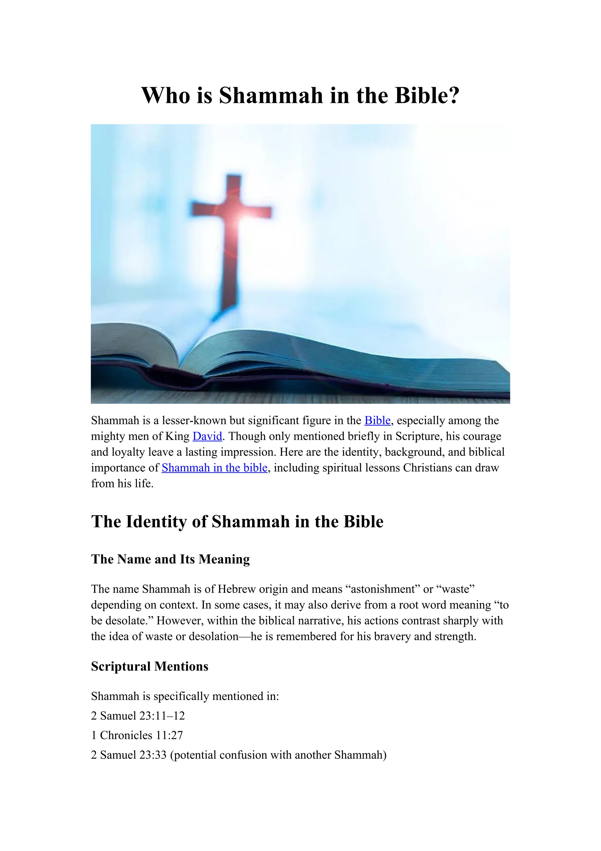Who is Shammah in the Bible:The Identity of Shammah in the Bible.docx