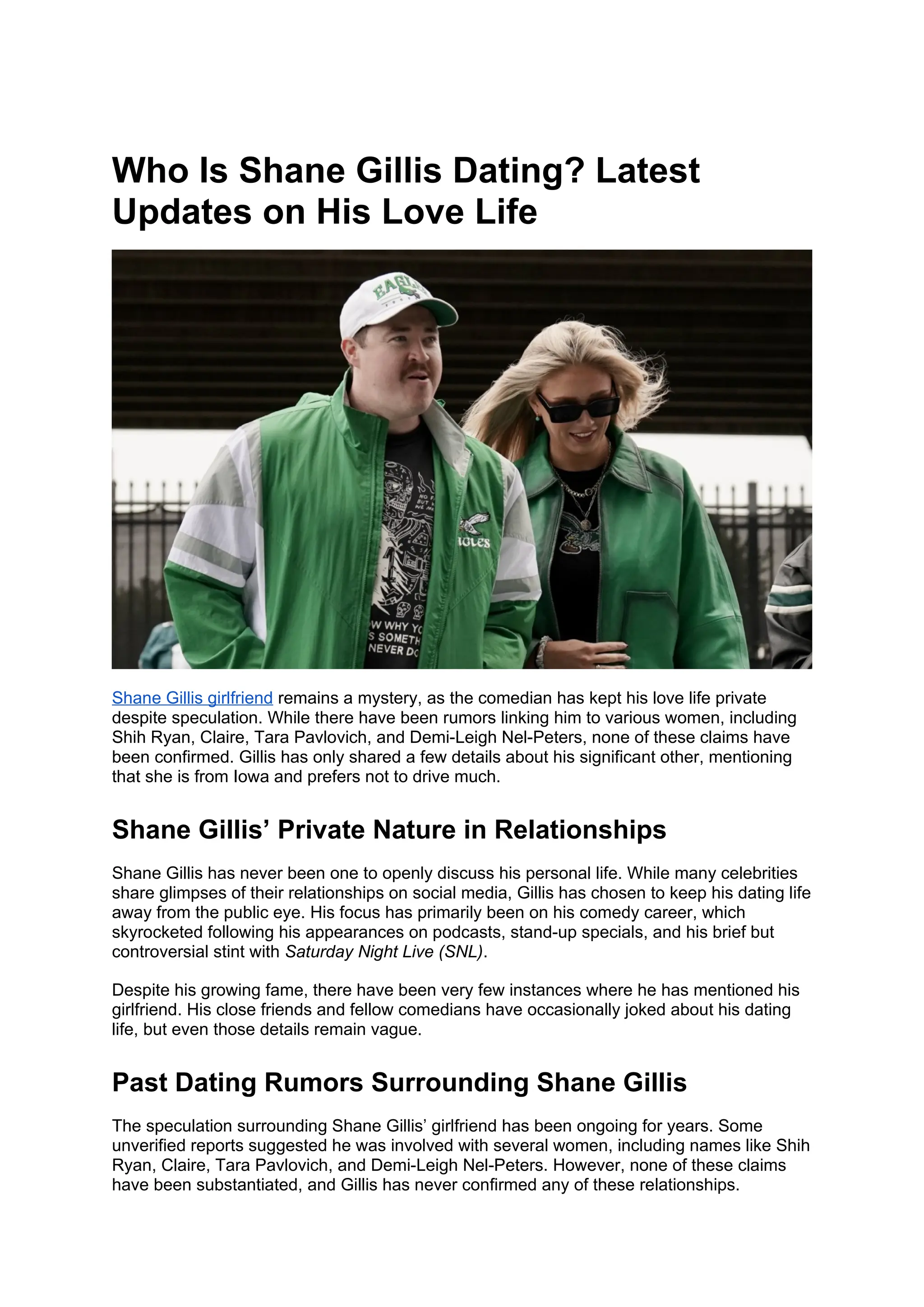 Who Is Shane Gillis Dating? Here’s What We Know! | DOCX