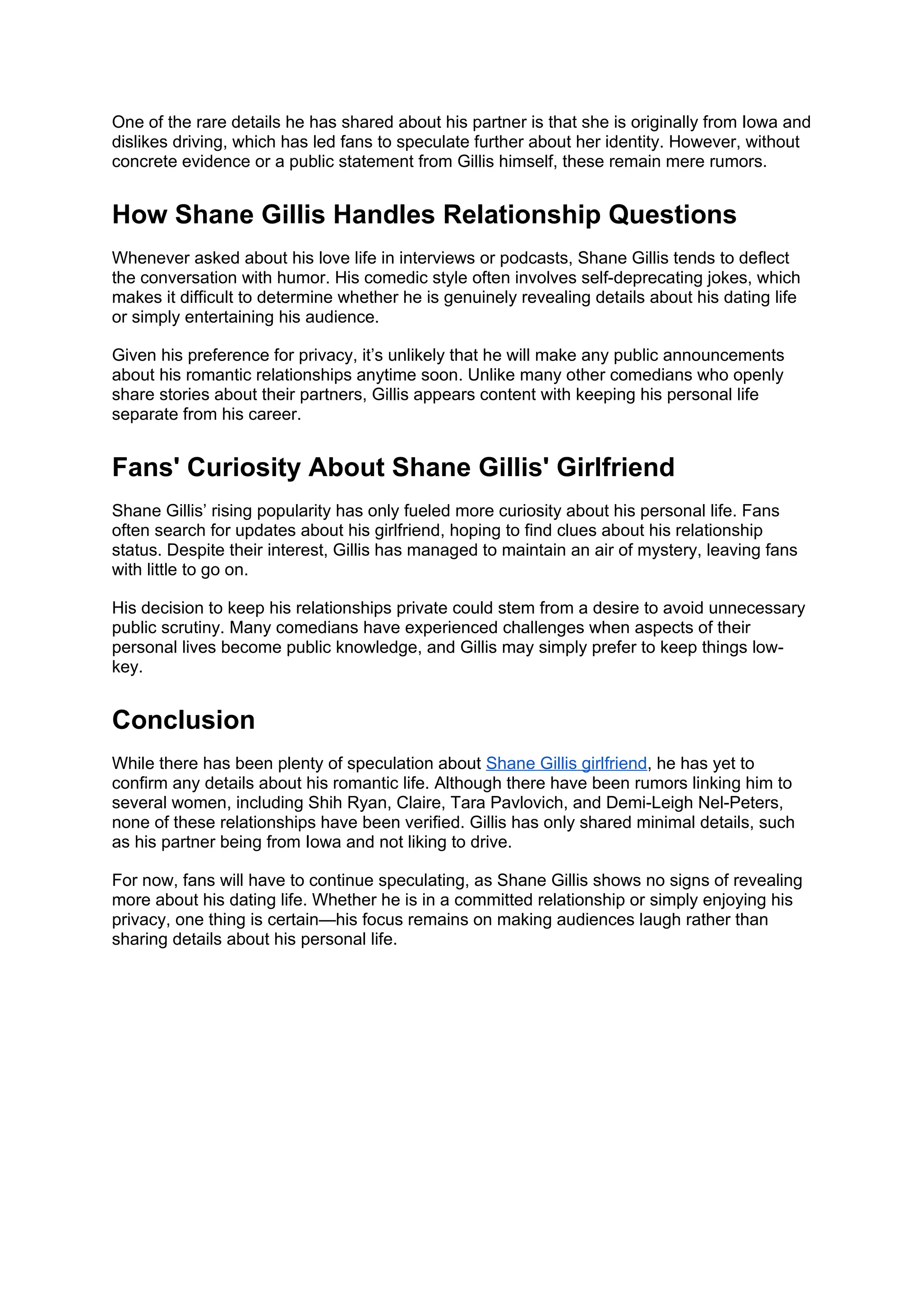 Who Is Shane Gillis Dating? Here’s What We Know! | DOCX