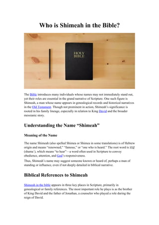 Who is Shimeah in the Bible:Understanding the Name “Shimeah”.docx