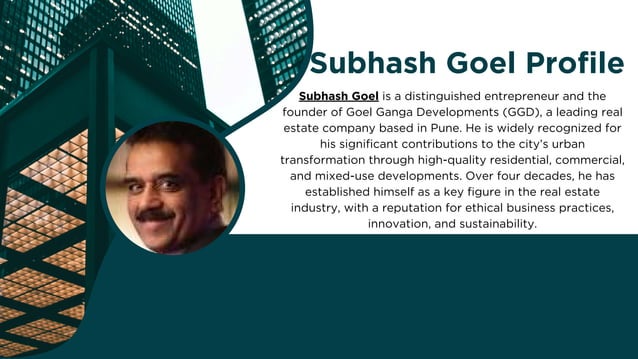 Subhash Goel is a prominent entrepreneur and real estate developer | PPT