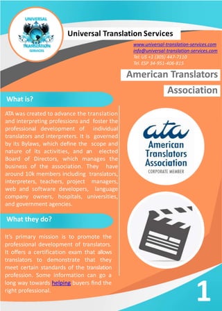 Who is the ATA, what they do when they started and how they help ...