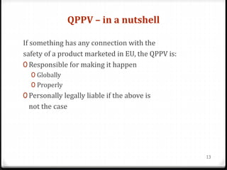 Who is the EU QPPV and what do they do | PPTX