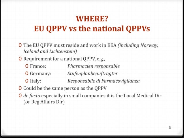 Who is the EU QPPV and what do they do | PPTX | Pharmaceutical Industry ...
