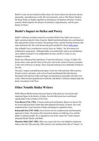 Who Is the Most Famous Haiku Writer of All Time.docx