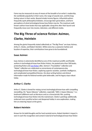 Exploring the Most Famous Science Fiction Authors and Their Impact | DOCX