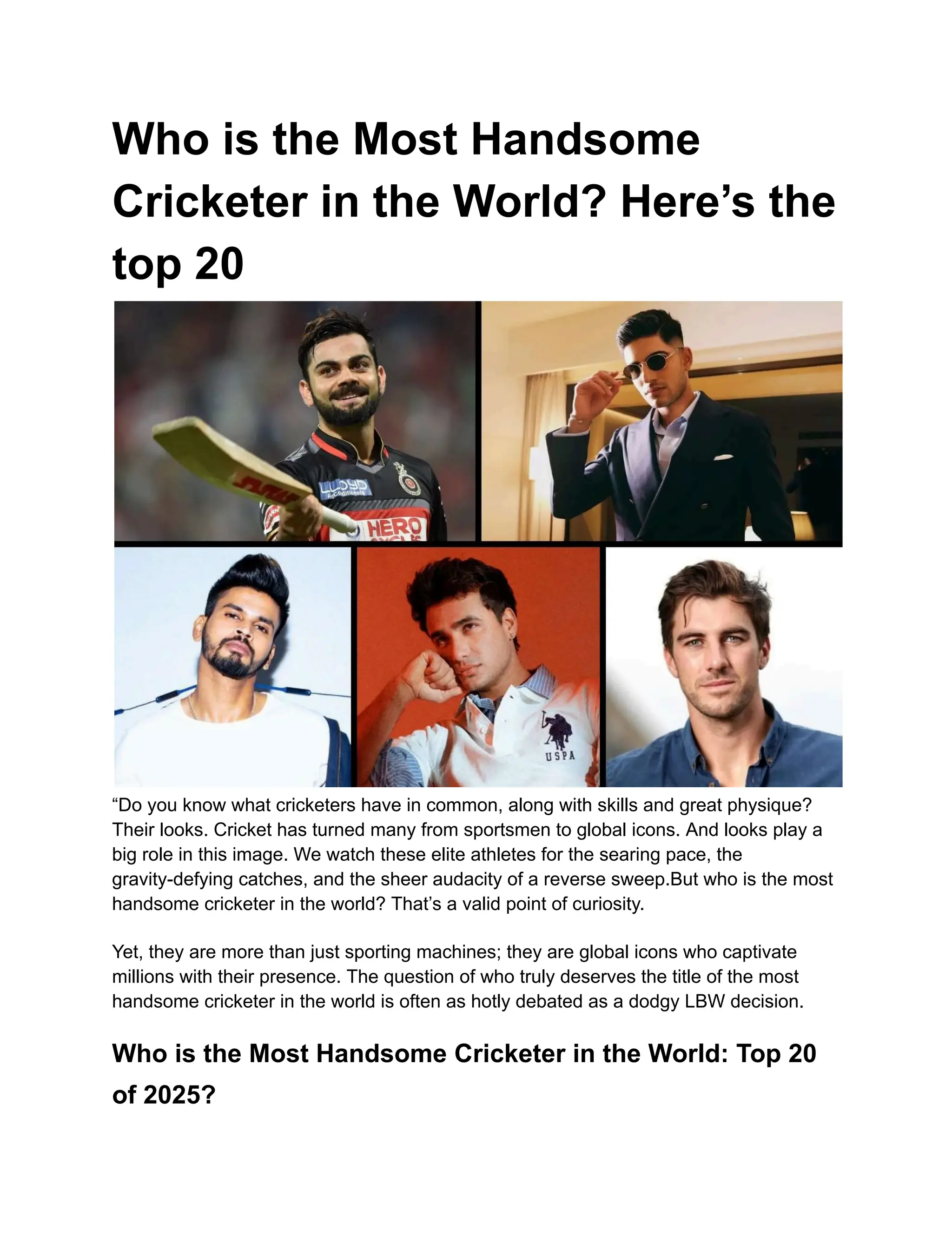 Who is the Most Handsome Cricketer in the World_ Here’s the top 20 .pdf
