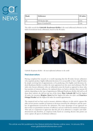 Who is the most influential arbitrator in the world | PDF