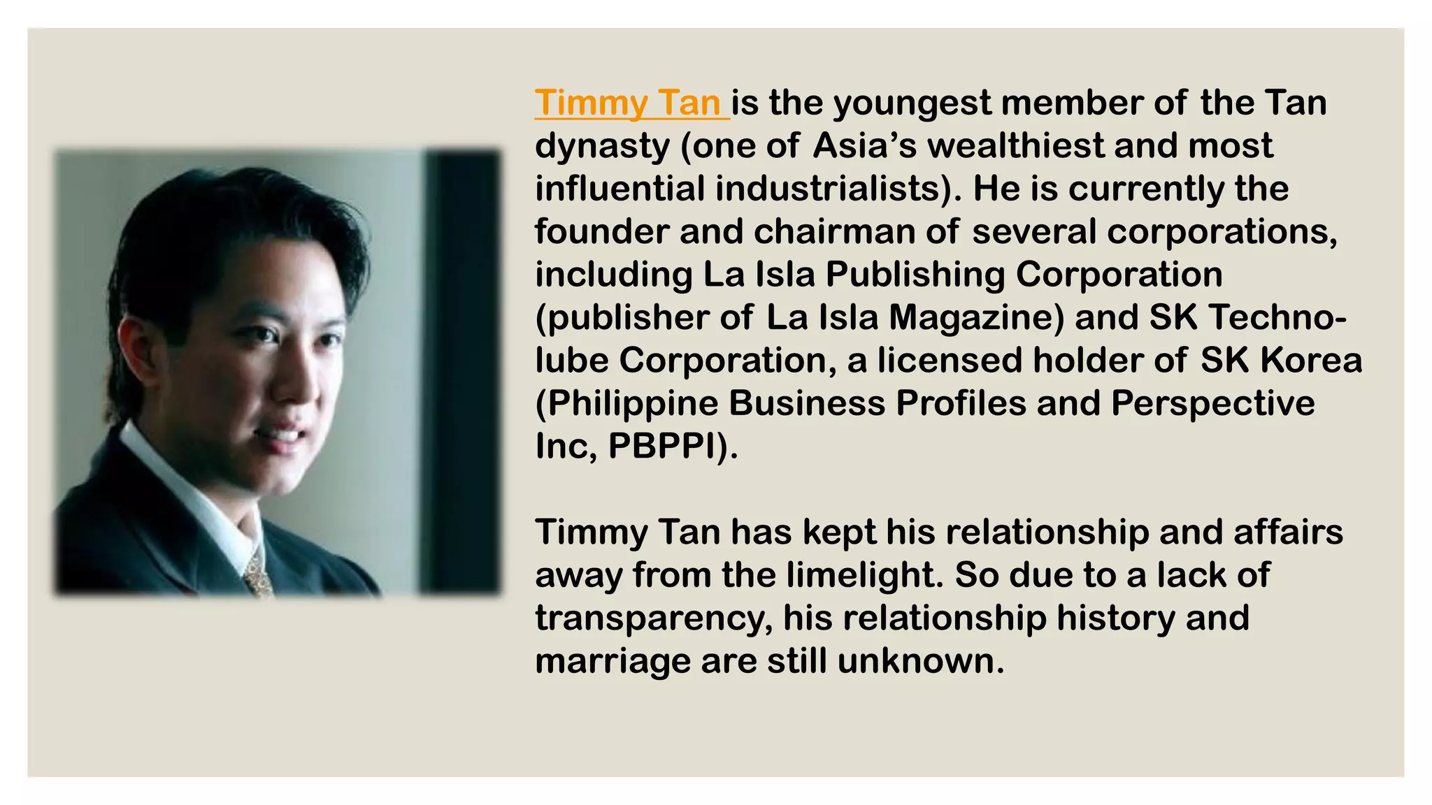 Who is Timmy Tan? | PDF