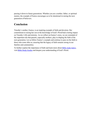 Who is Timothy’s Mother in the Bible.docx
