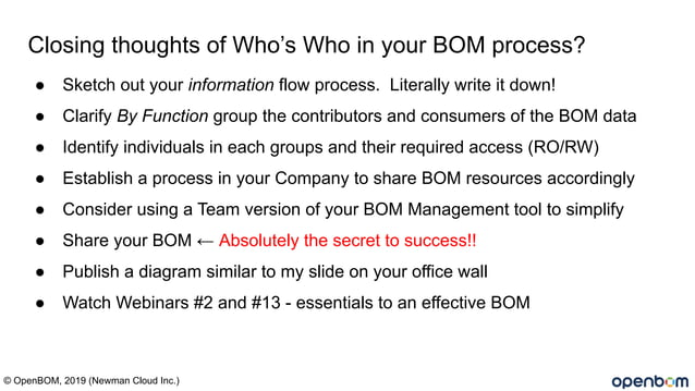 Bill of Materials Basics: Who's involved in an effective BOM process? | PPT