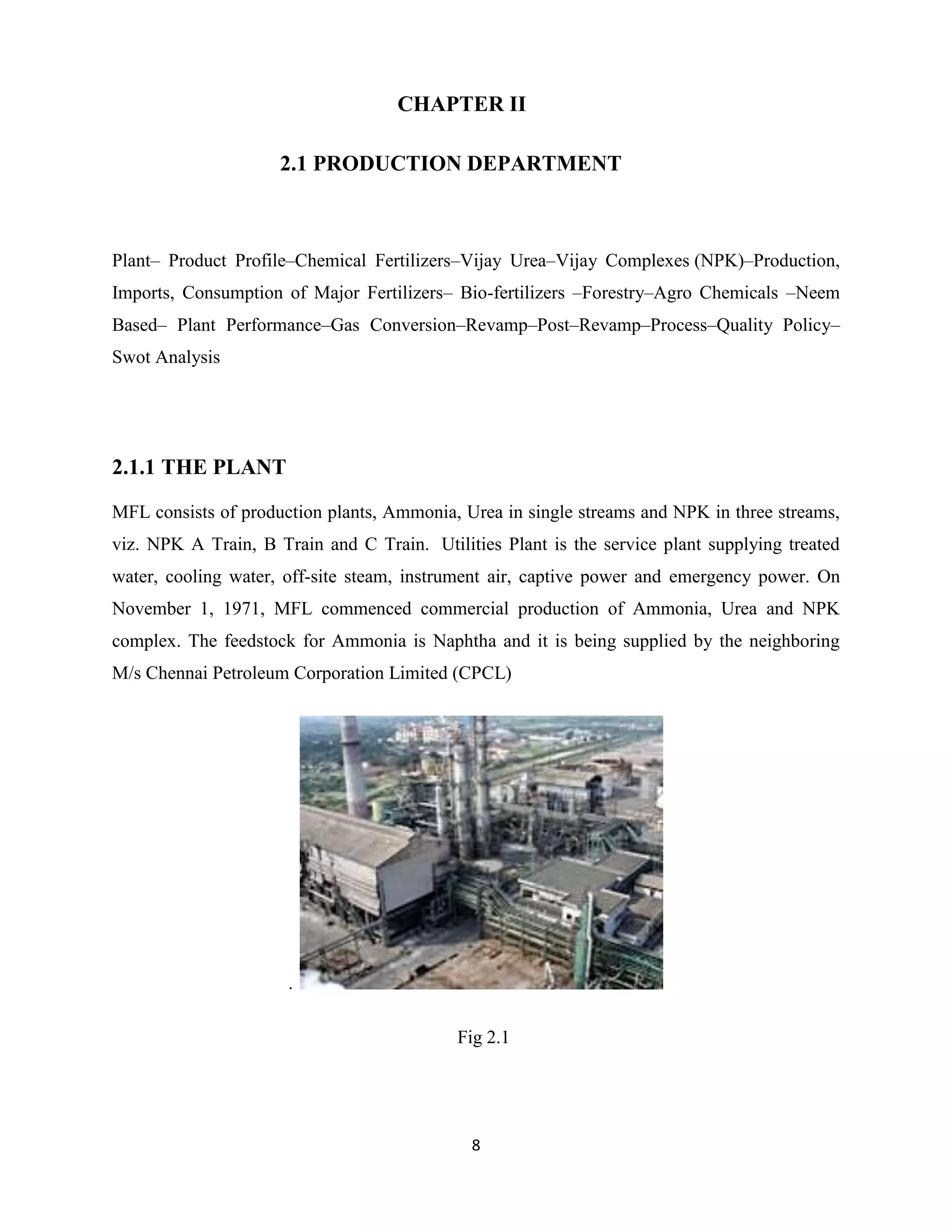 Company Analysis in Madras Fertilizers Limited (MFL) | DOCX