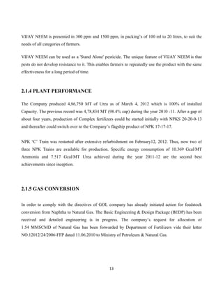 Company Analysis in Madras Fertilizers Limited (MFL) | DOCX