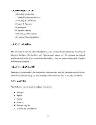 Company Analysis in Madras Fertilizers Limited (MFL) | DOCX