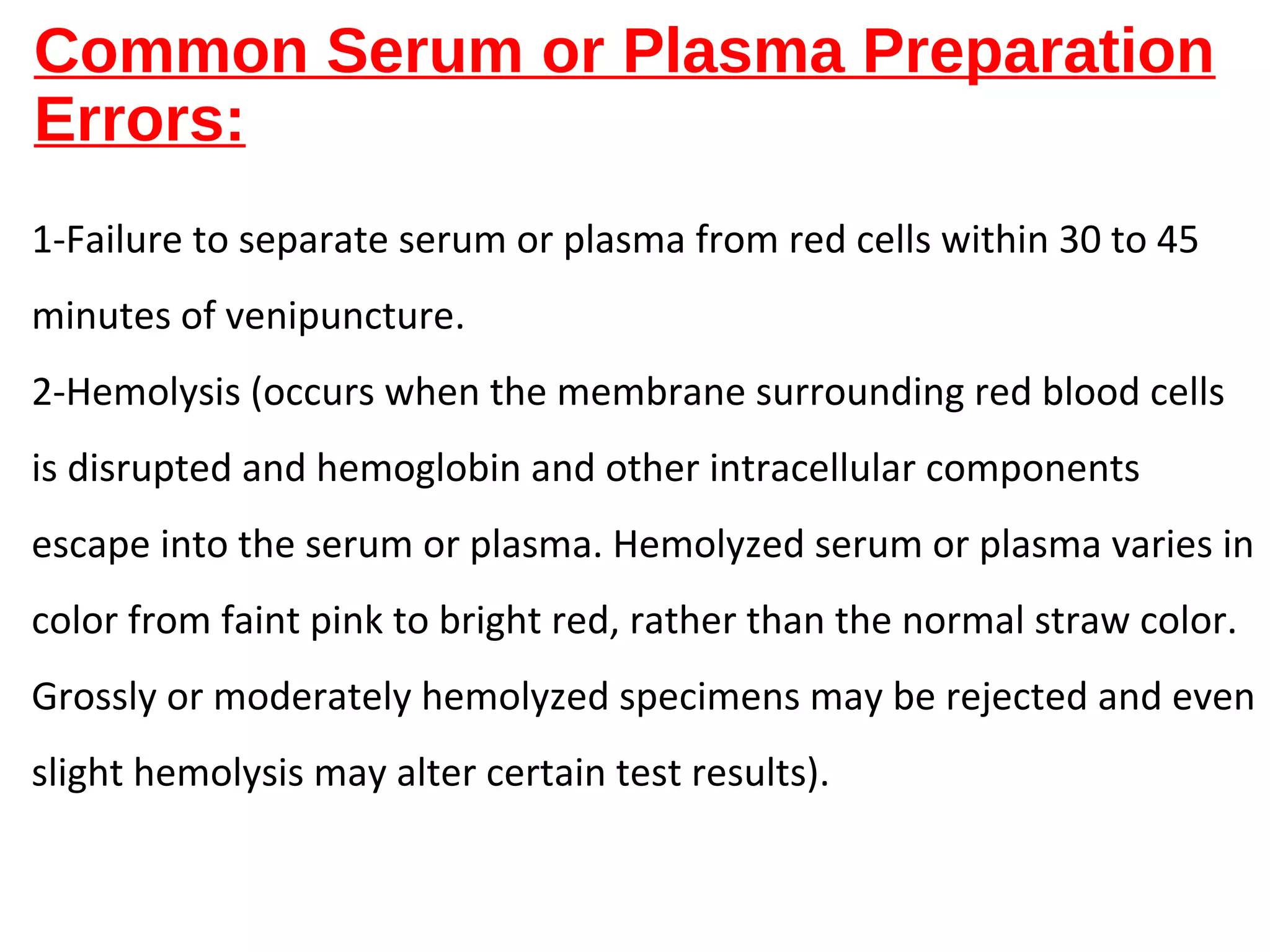 Whole blood, serum & plasma collections | PPT
