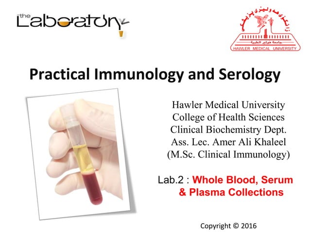 Whole blood, serum & plasma collections | PPT
