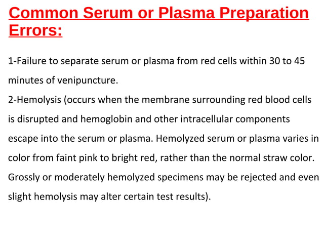 Whole blood, serum & plasma collections | PPT