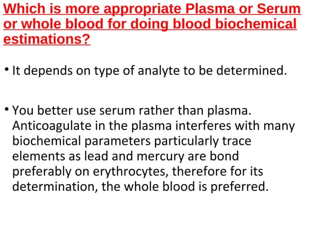 Whole blood, serum & plasma collections | PPT