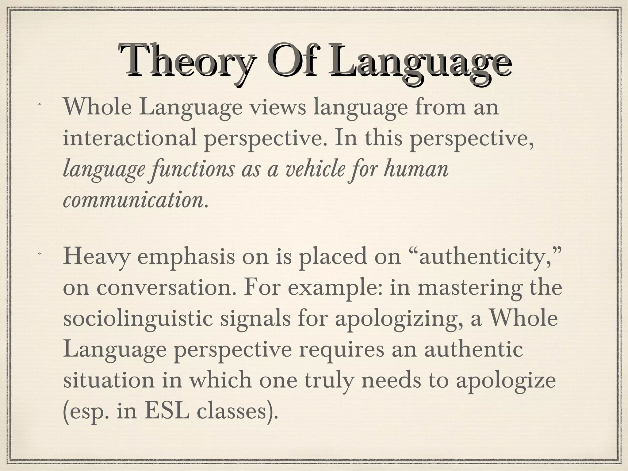 Whole Language Approach | PPT