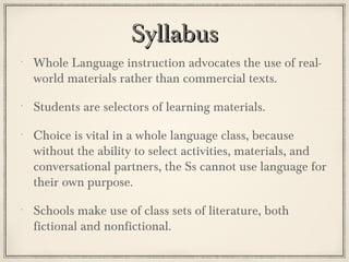 Whole Language Approach | PPT