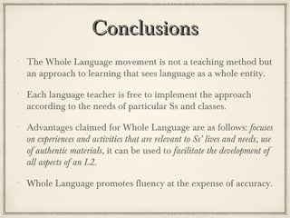 Whole Language Approach | PPT