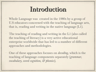 Whole Language Approach | PPT