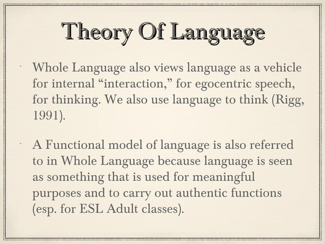 Whole Language Approach | PPT | Education