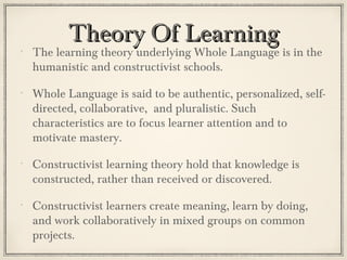 Whole Language Approach | PPT