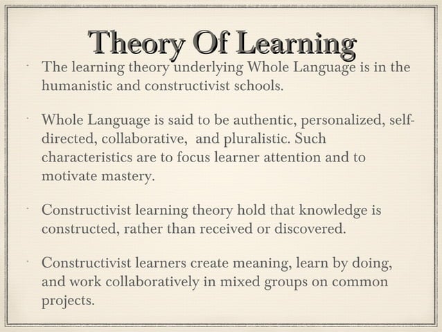 Whole Language Approach | PPT | Education