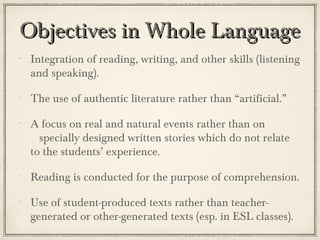 Whole Language Approach To Reading