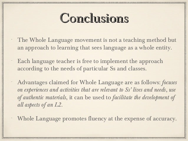 Whole Language Approach