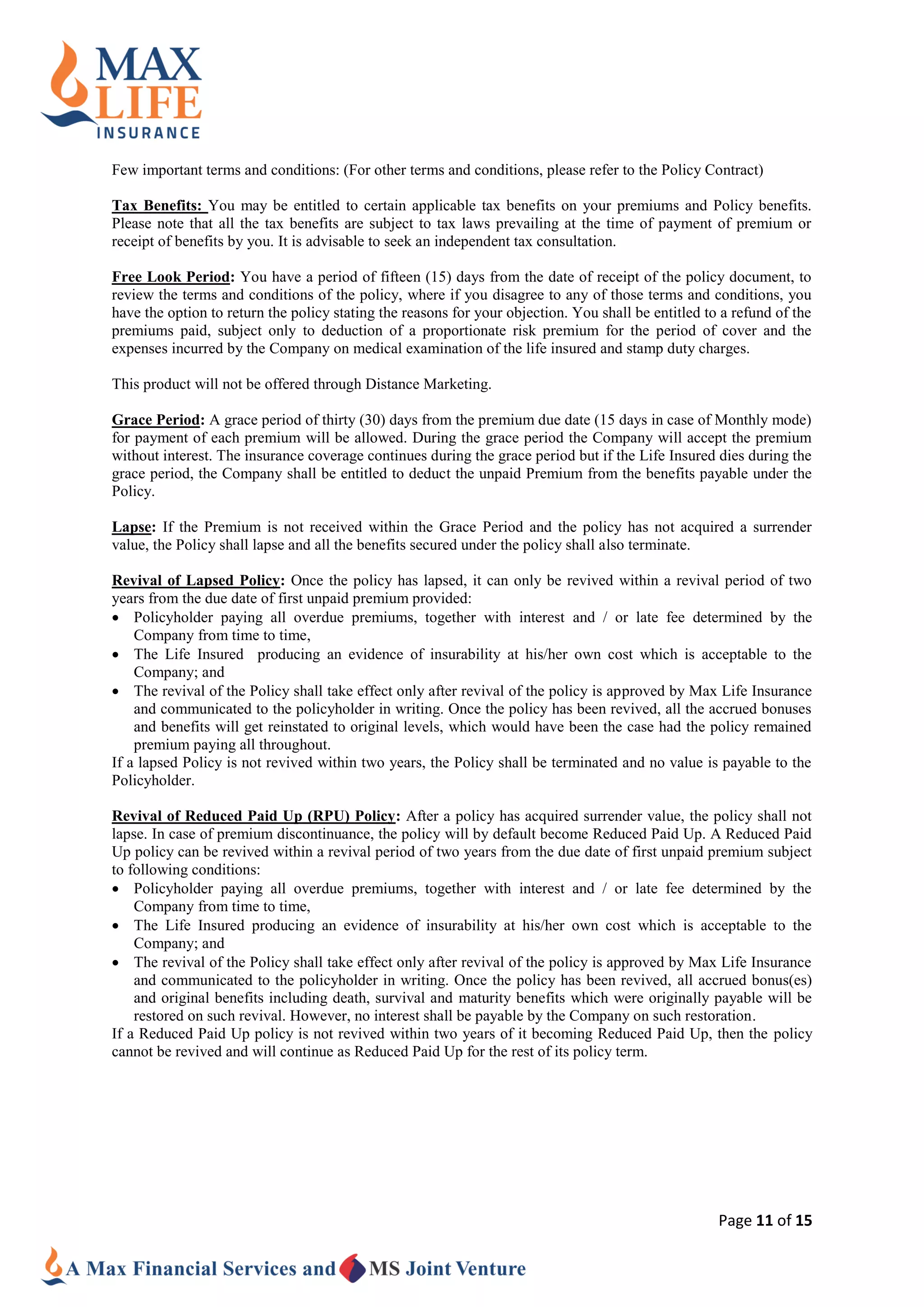 Whole Life Super Brochure - Maxlife Insurance | PDF