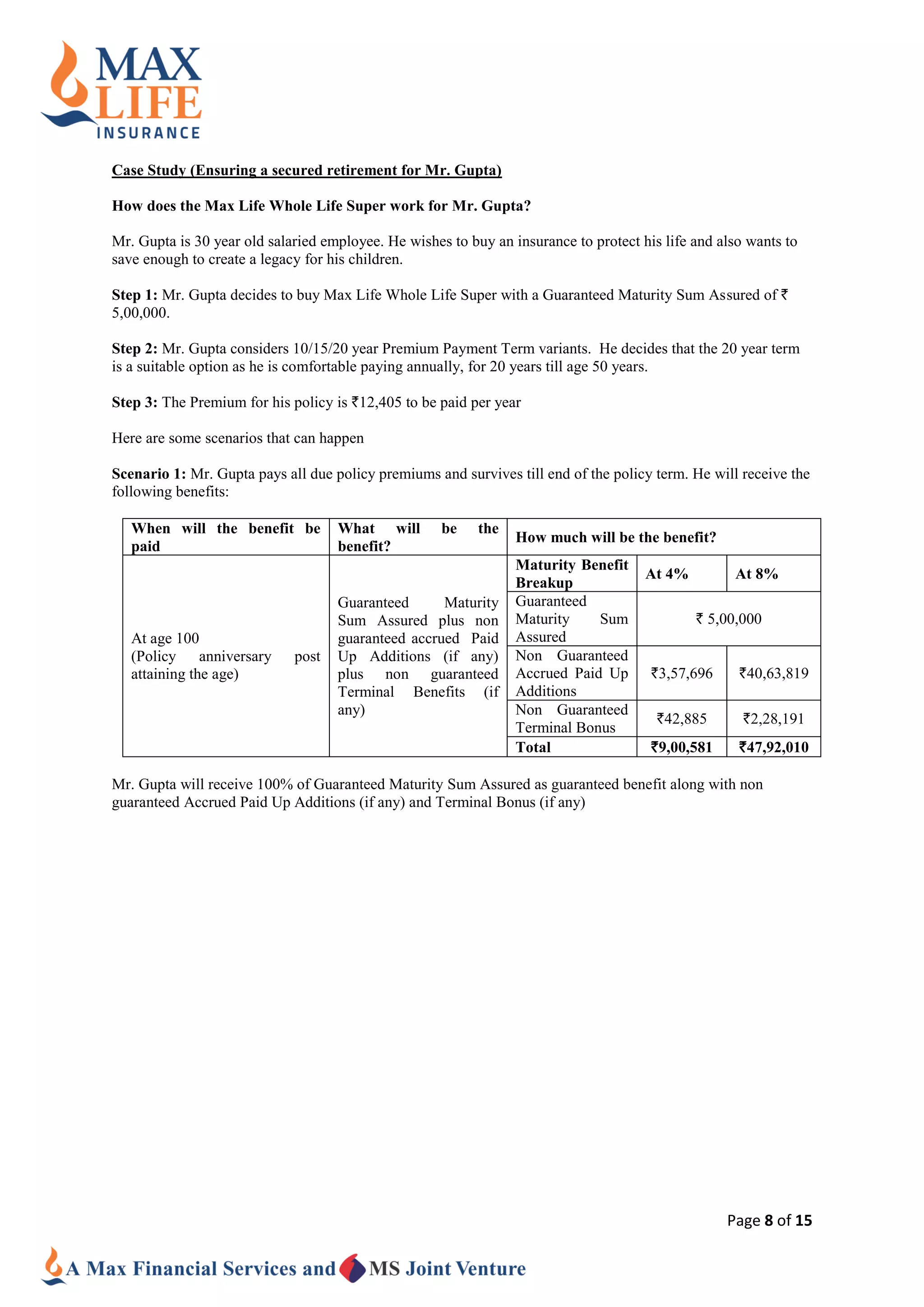 Whole Life Super Brochure - Maxlife Insurance | PDF