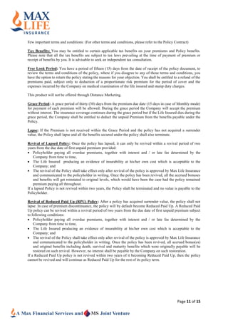 Whole Life Super Brochure - Maxlife Insurance | PDF