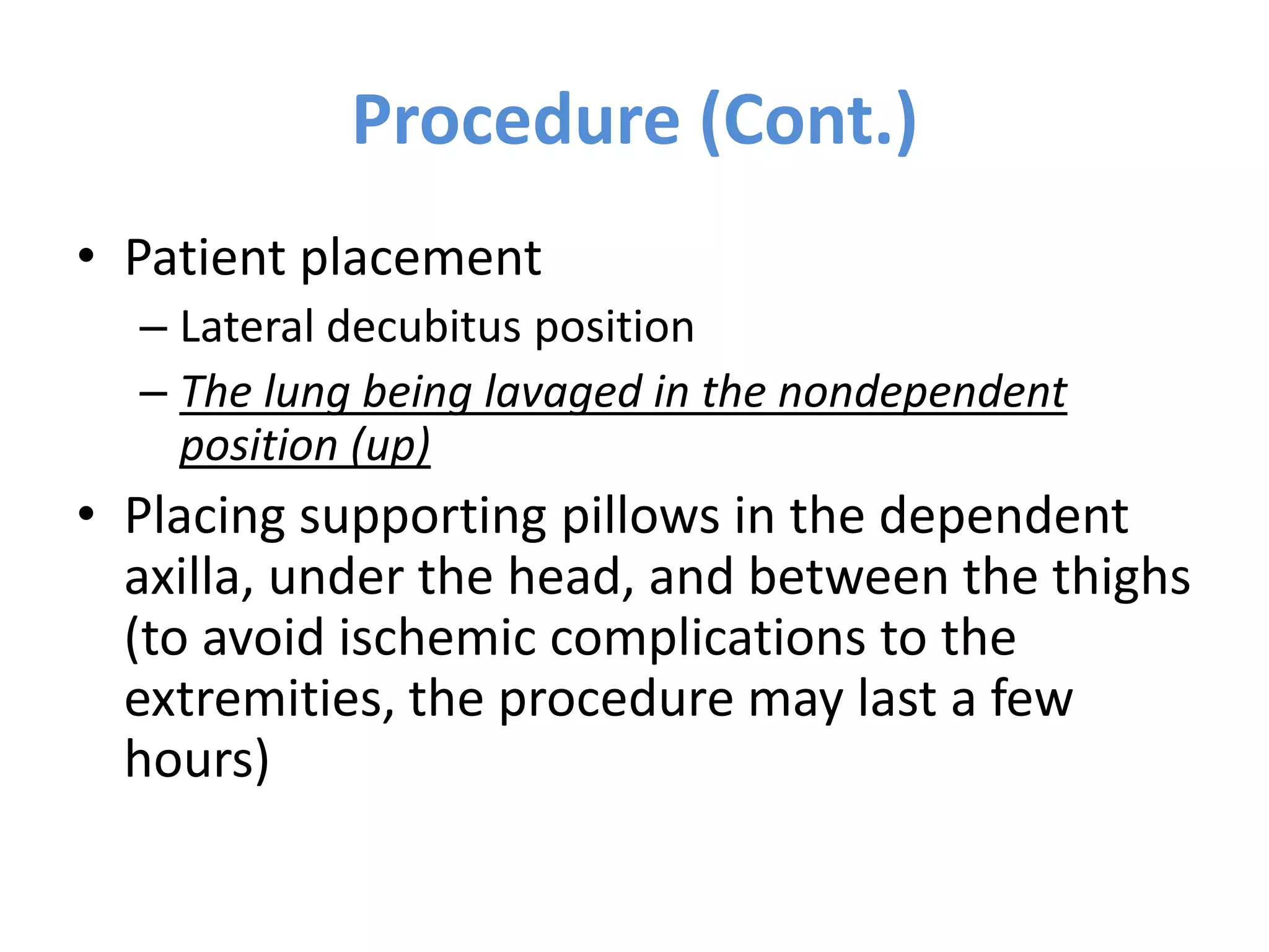 Whole Lung Lavage for Pulmonary Alveolar Proteinosis | PPTX